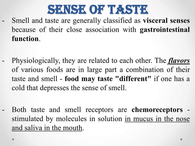 Physiology of taste | PPTX | Chemistry | Science