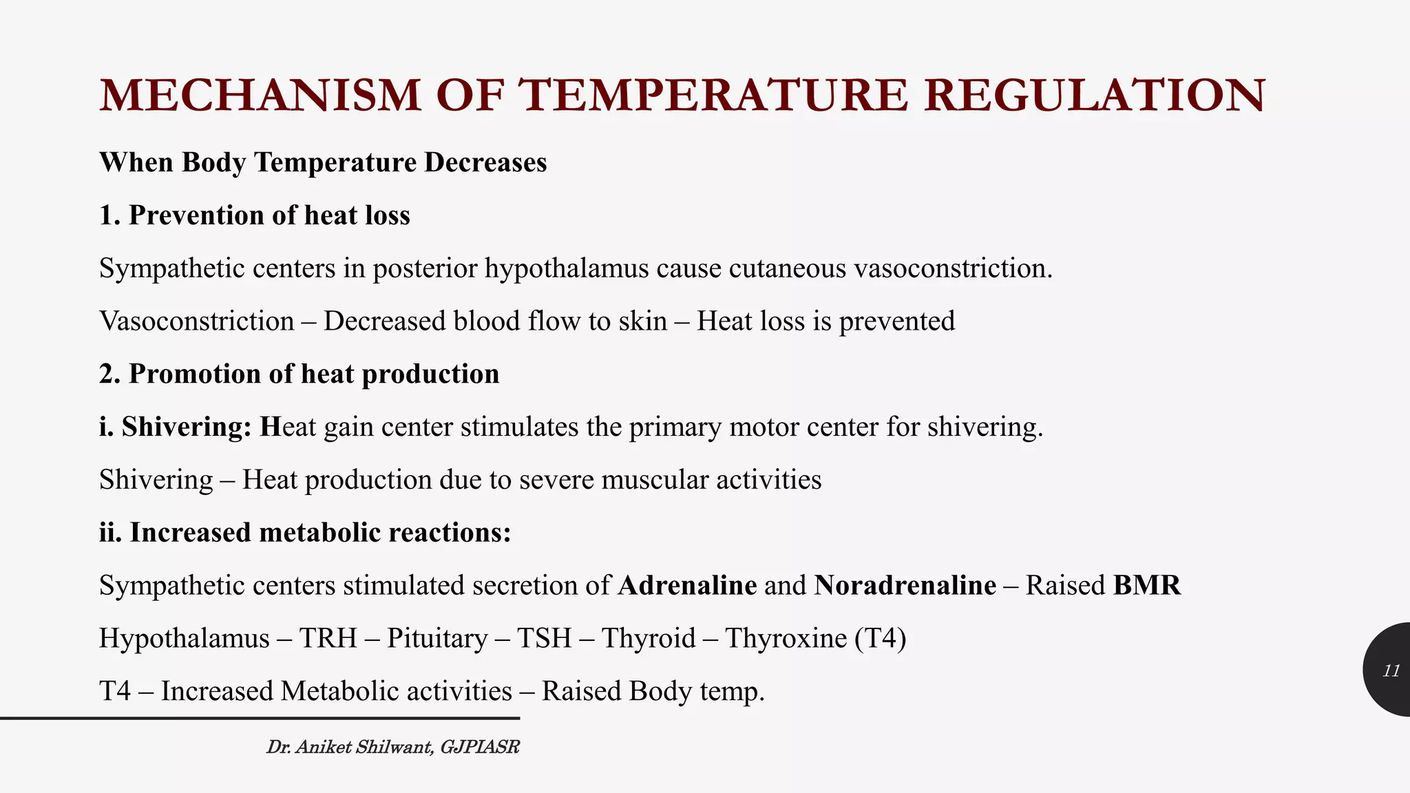 PHYSIOLOGY OF TEMPERATURE REGULATION | PPTX