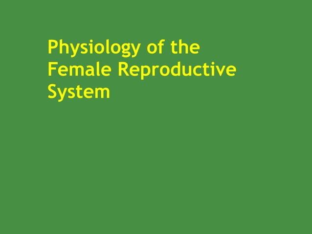 Physiology of the female reproductive system | PPT | Pregnancy ...