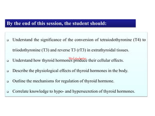 Physiology of thyroid hormones | PPT