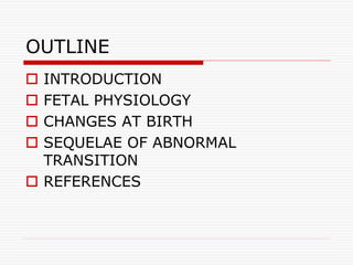 Physiology of transition | PDF