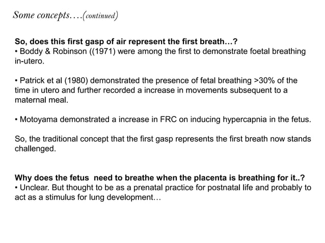 Physiology of transition period in a neonate (Respiratory System) | PPTX