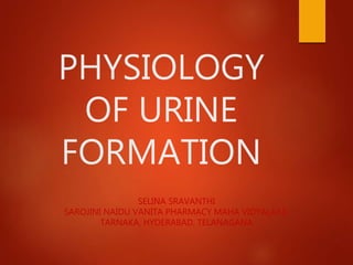Physiology of urine formation | PPTX