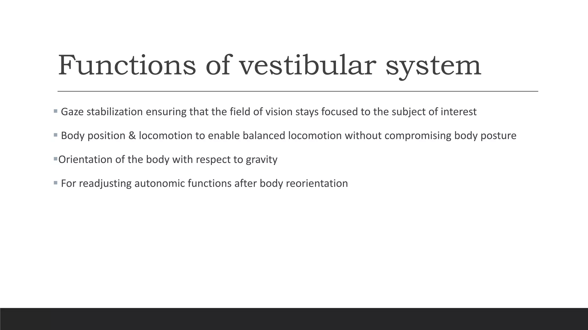 Physiology of vestibular system | PPTX