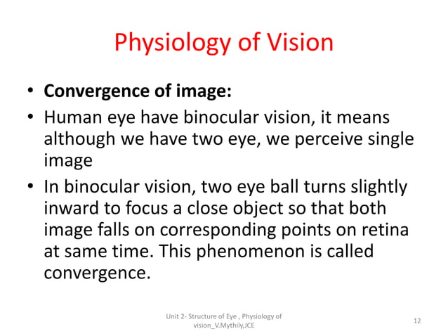Physiology of Vision.ppt | Eye and Vision Conditions | Diseases and Conditions