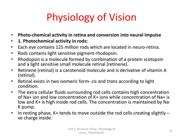 Physiology of Vision.ppt | Eye and Vision Conditions | Diseases and Conditions