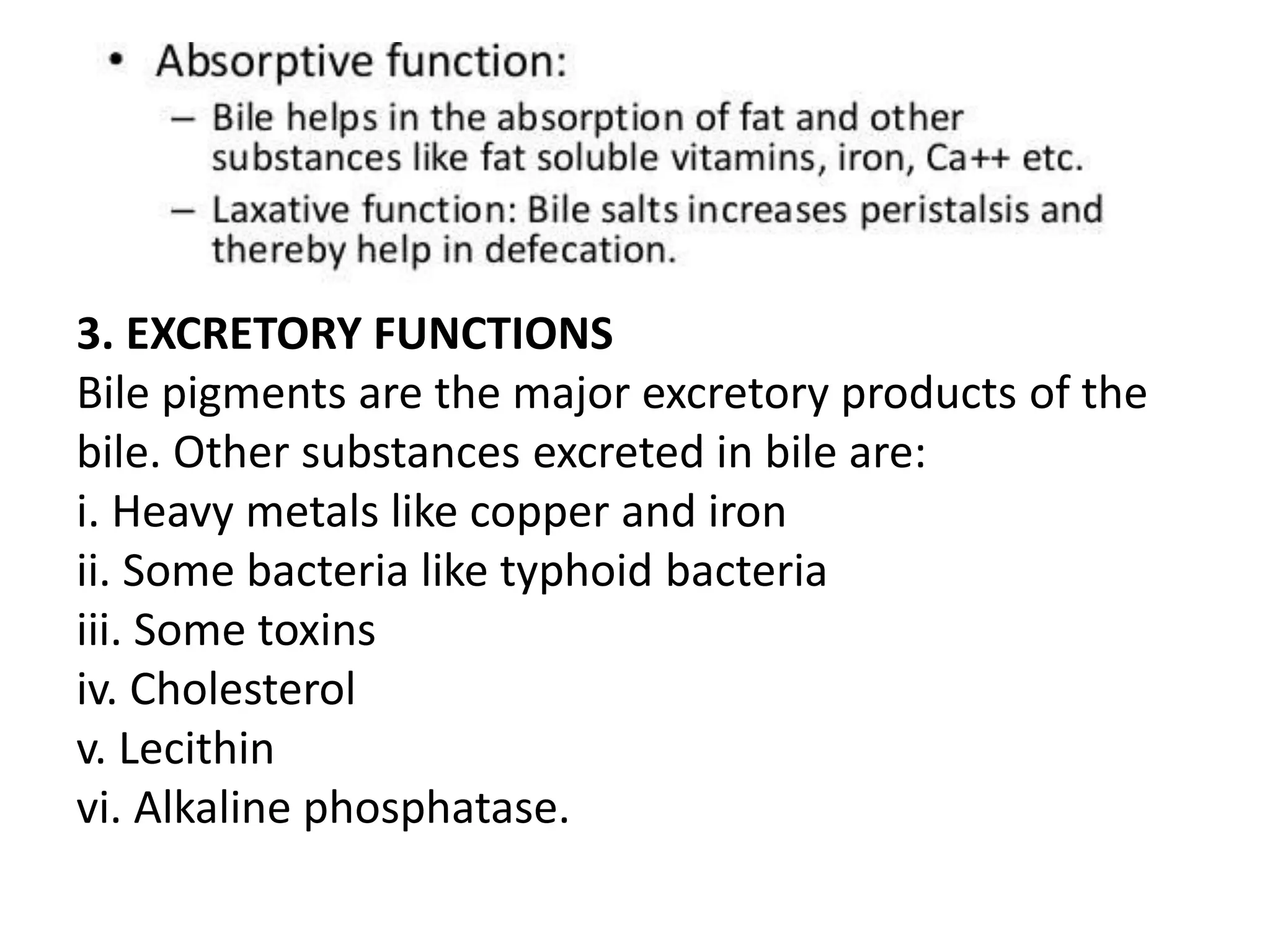 Physiology properties of bile, composition of bile, functions of bile ...