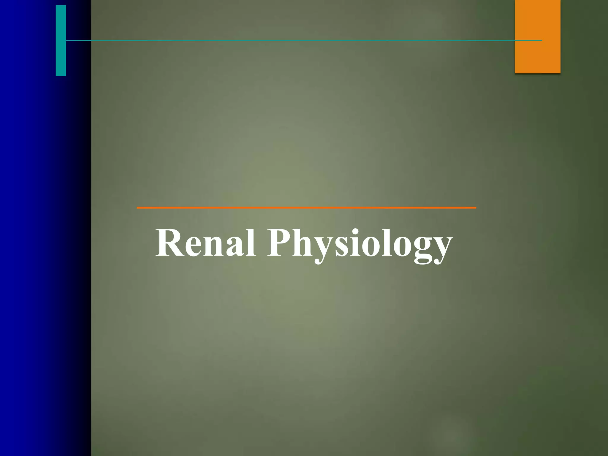 physiology renal system.ppt | Chemistry | Science