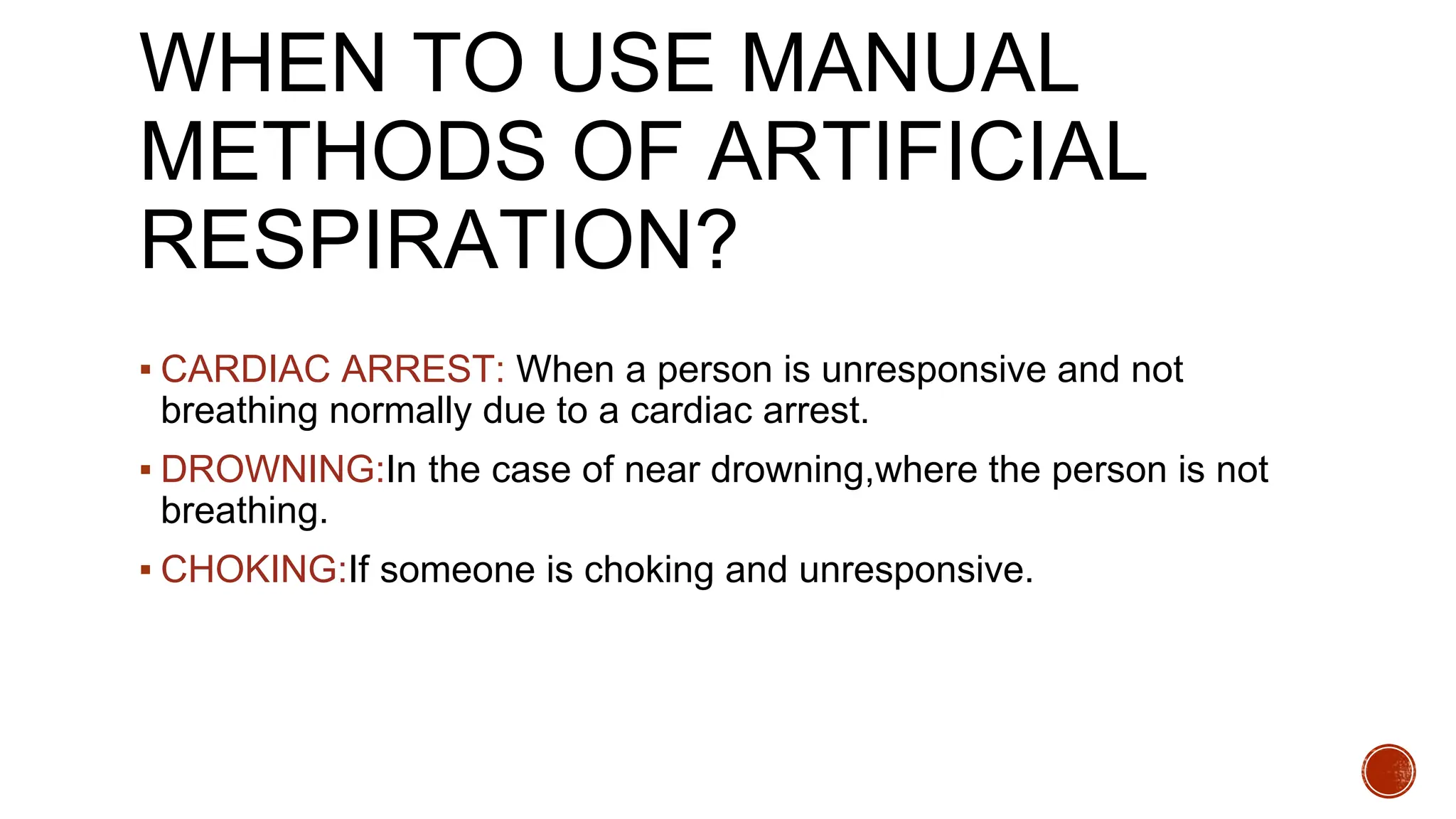 Manual methods of artificial respiration by Dr.Bala Bhargavi | PPTX