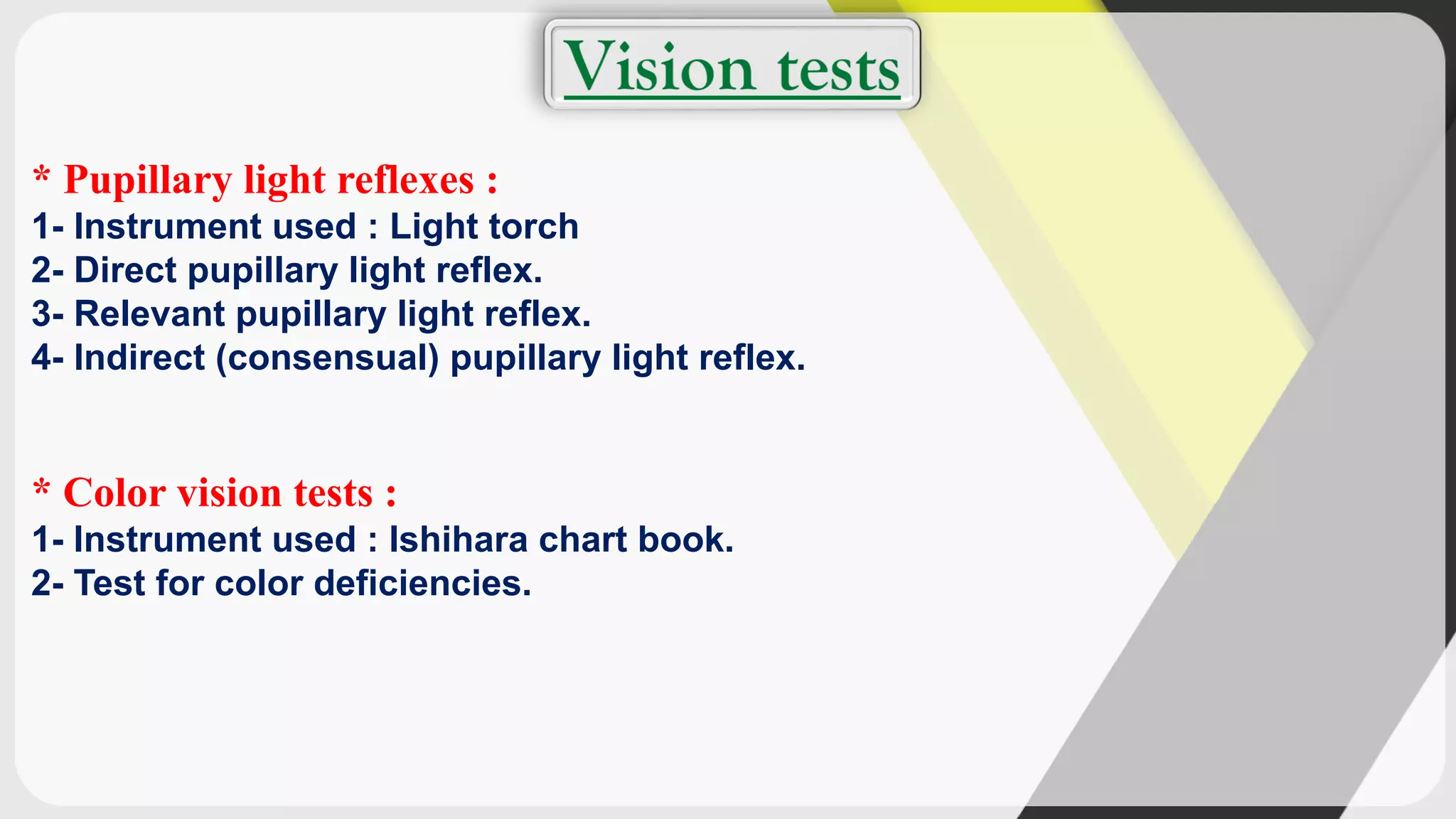 Physiology (sensory examination tests) | PDF