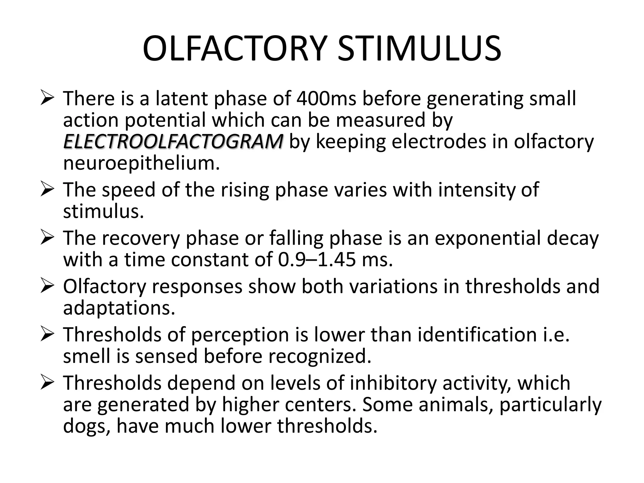 Physioloy of olfaction and olfactory dysfunctions | PPTX