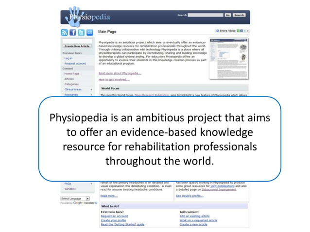 Physiopedia - the route to knowledge | PPTX | Education