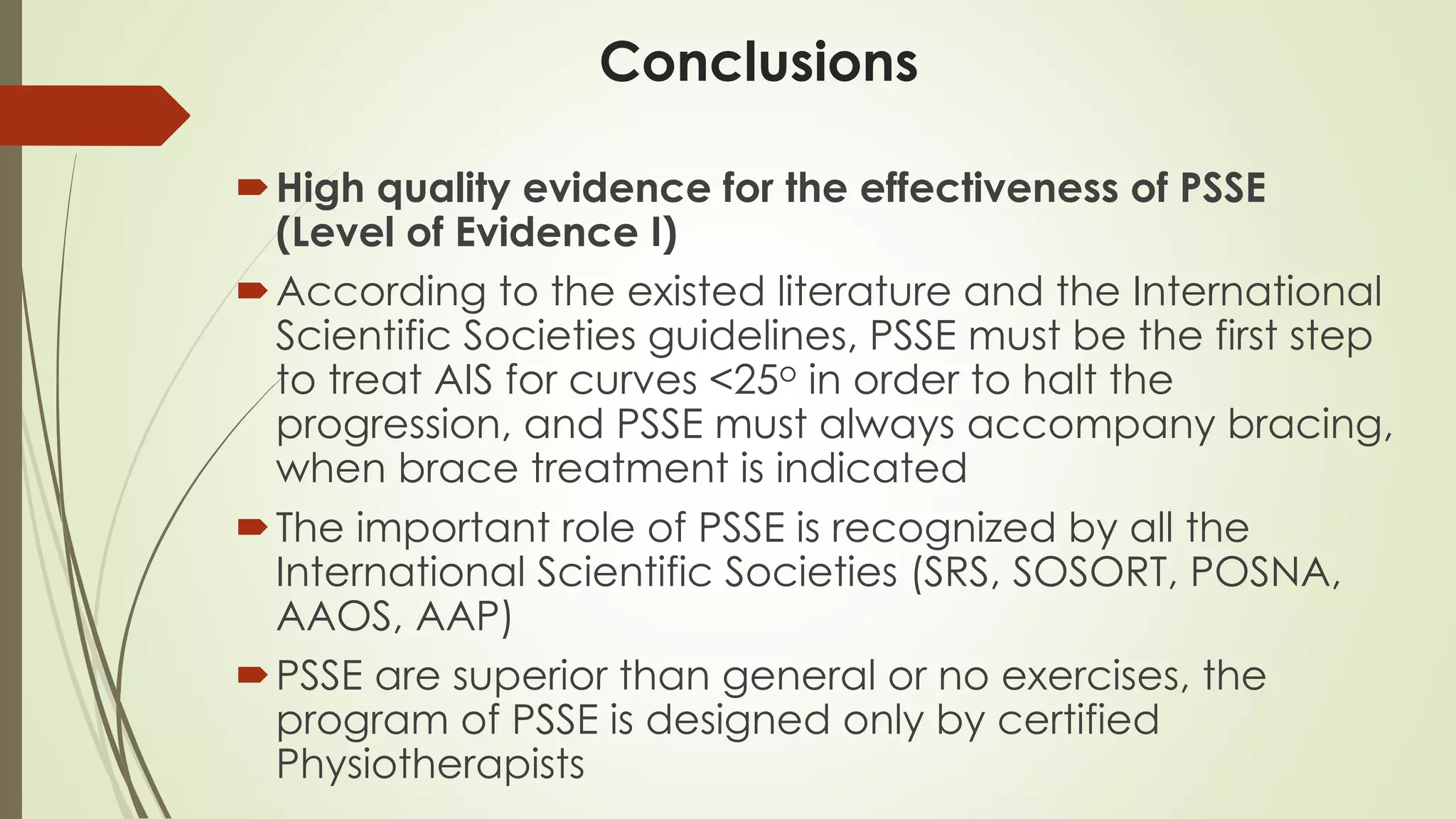 Physiotherapeutic Scoliosis Specific Exercises (PSSE): Recent evidence ...