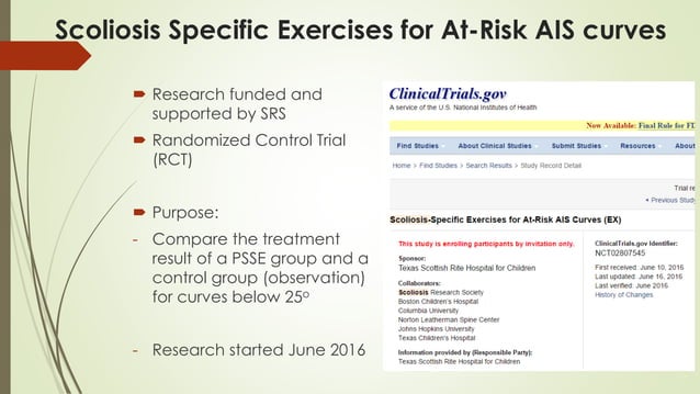 Physiotherapeutic Scoliosis Specific Exercises (PSSE): Recent evidence ...
