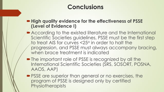 Physiotherapeutic Scoliosis Specific Exercises (PSSE): Recent evidence ...