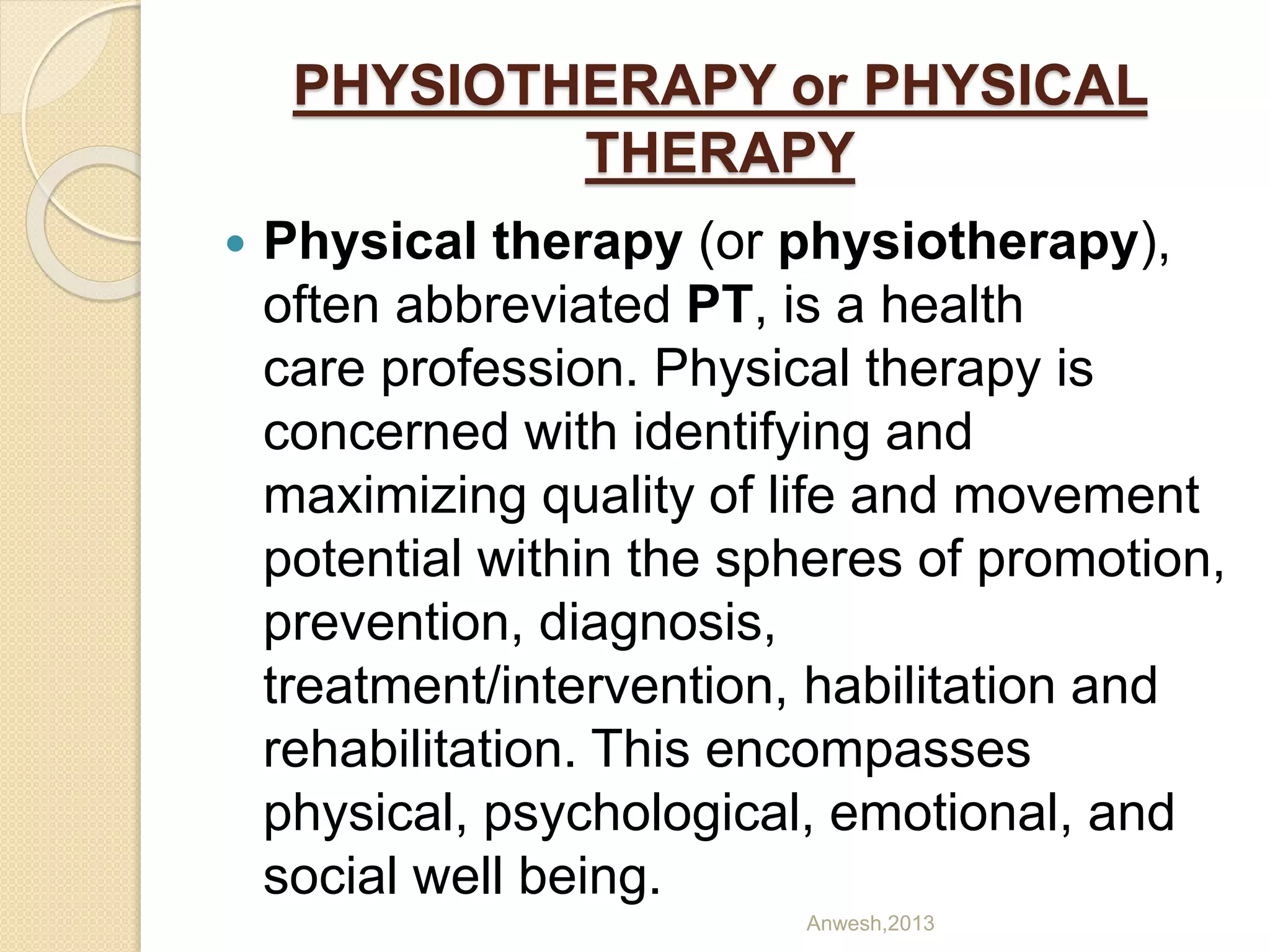 Physiotherapy | PPTX