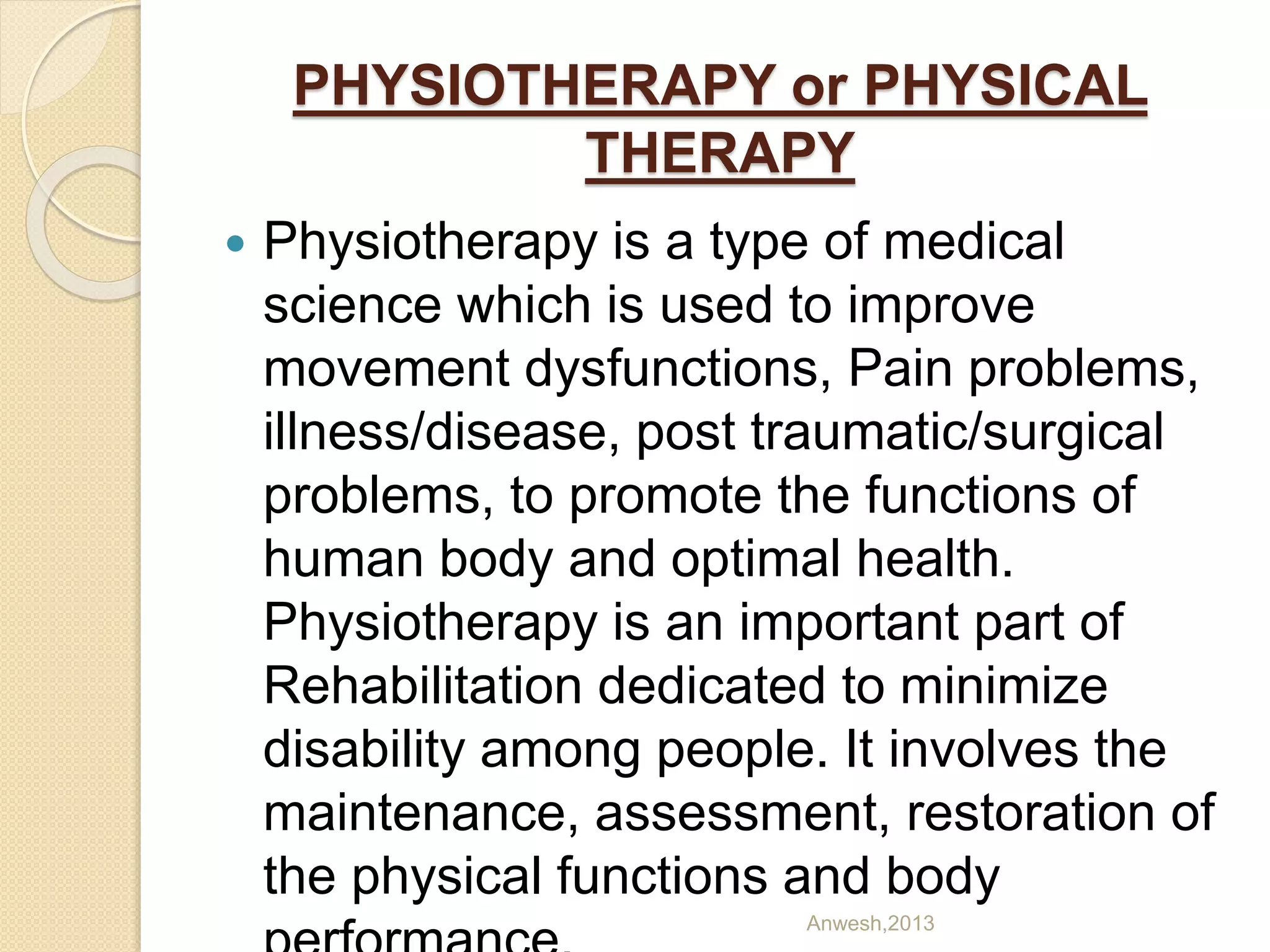 Physiotherapy | PPTX