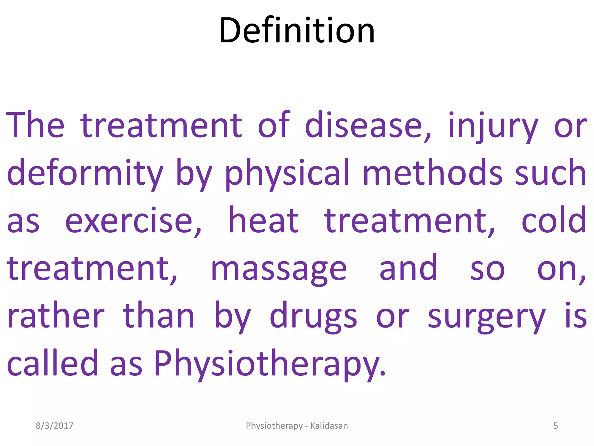 Physiotherapy for Physical Education trainees | PPTX