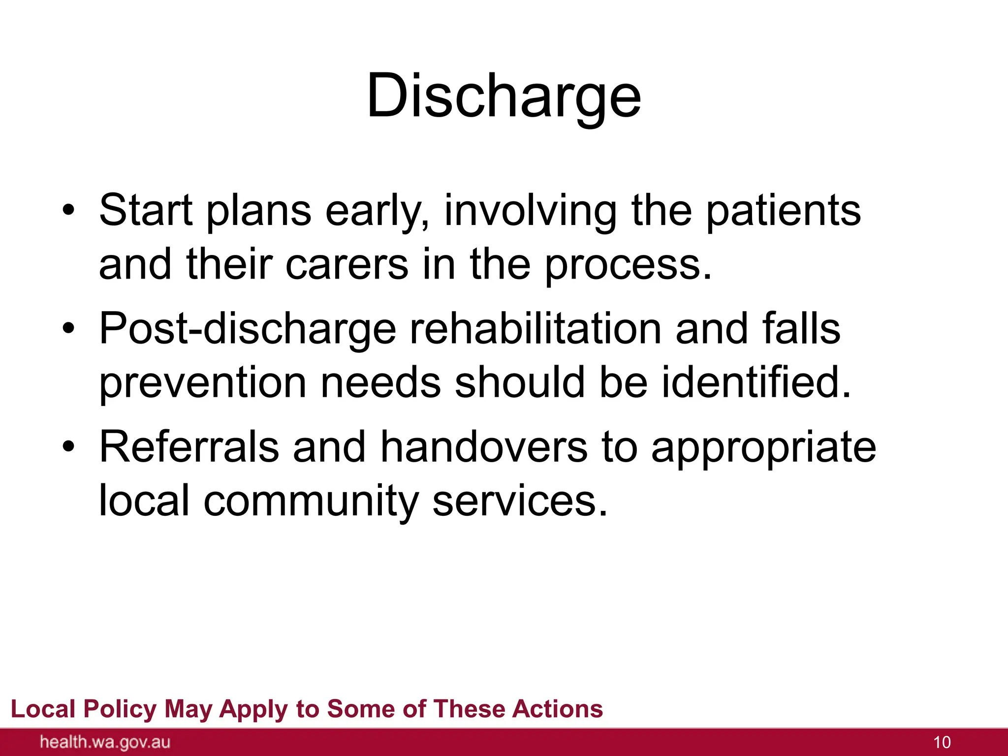 Western Australian Multidisciplinary Post Fall Management Guidelines ...