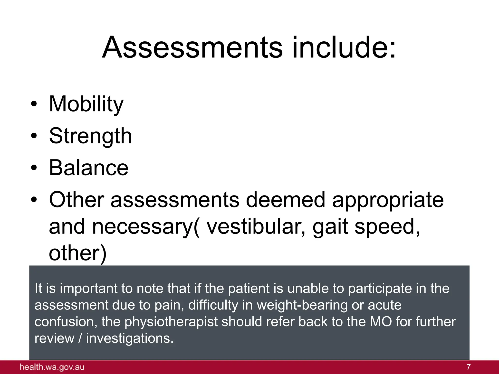 Western Australian Multidisciplinary Post Fall Management Guidelines ...