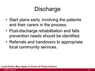 Western Australian Multidisciplinary Post Fall Management Guidelines ...