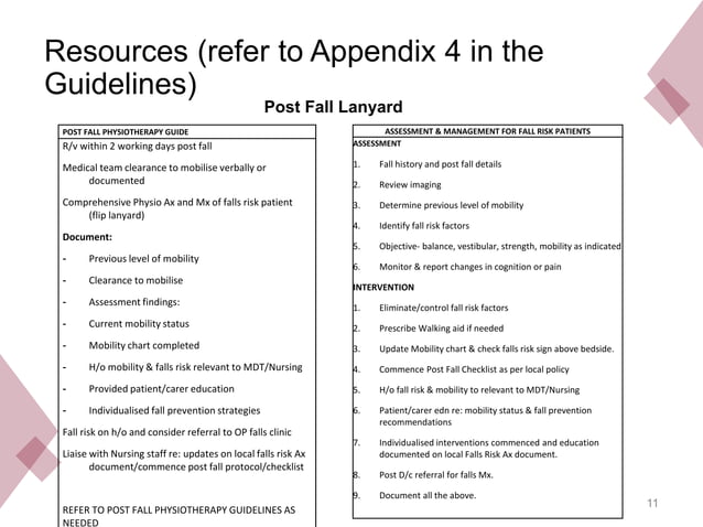Western Australian Multidisciplinary Post Fall Management Guidelines ...