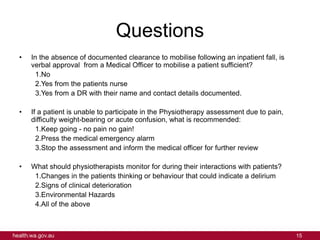 Western Australian Multidisciplinary Post Fall Management Guidelines ...