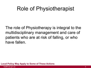 Western Australian Multidisciplinary Post Fall Management Guidelines ...