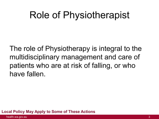 Western Australian Multidisciplinary Post Fall Management Guidelines ...
