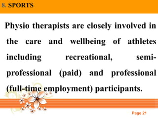 Physiotherapy definition & scope. By Sr. Deena George | PPT