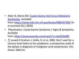 PHYSIOTHERAPY ASSESSMENT IN PATIENT WITH CAUDAL EQUINAL SYNDROME | PPTX