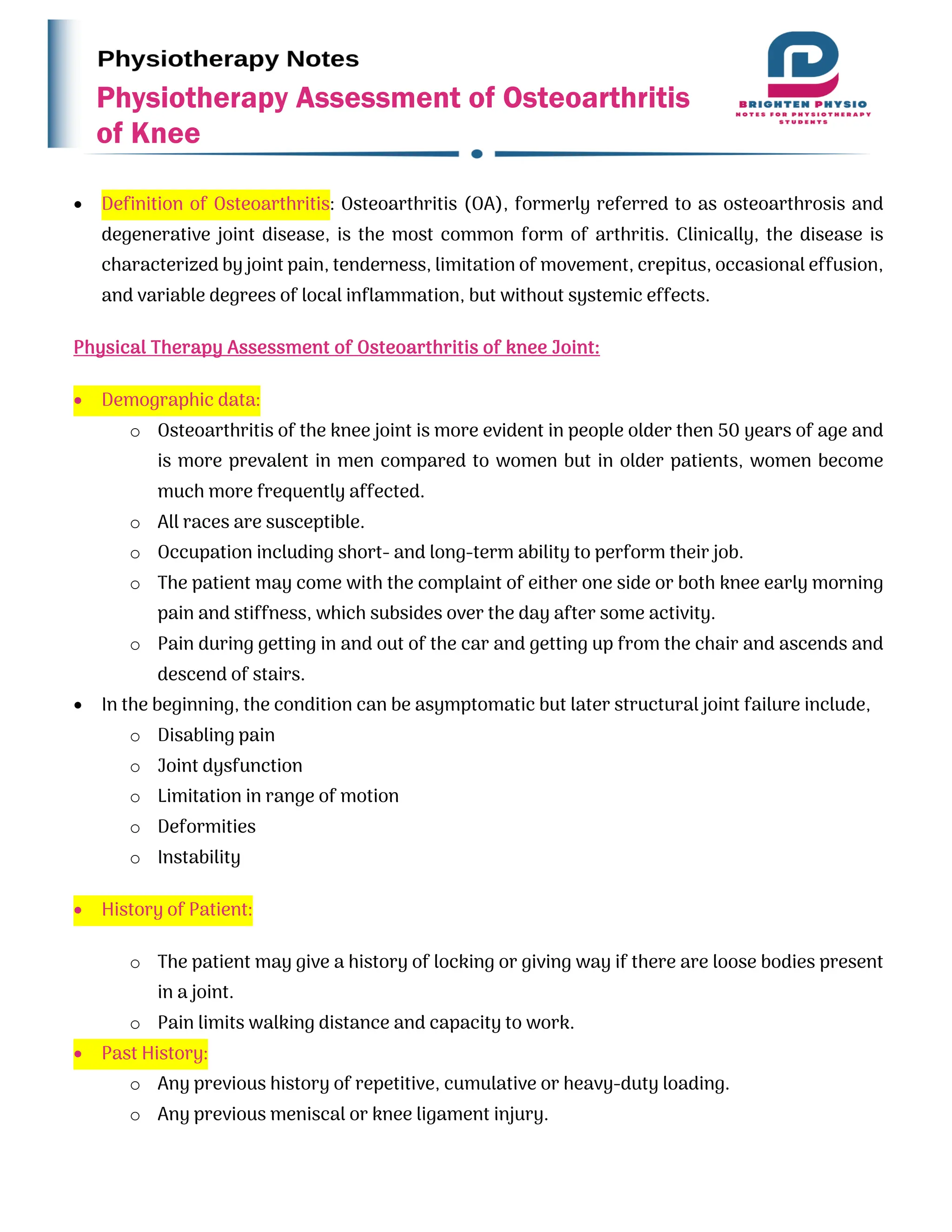 Physiotherapy Assessment of Osteoarthritis of Knee.pdf