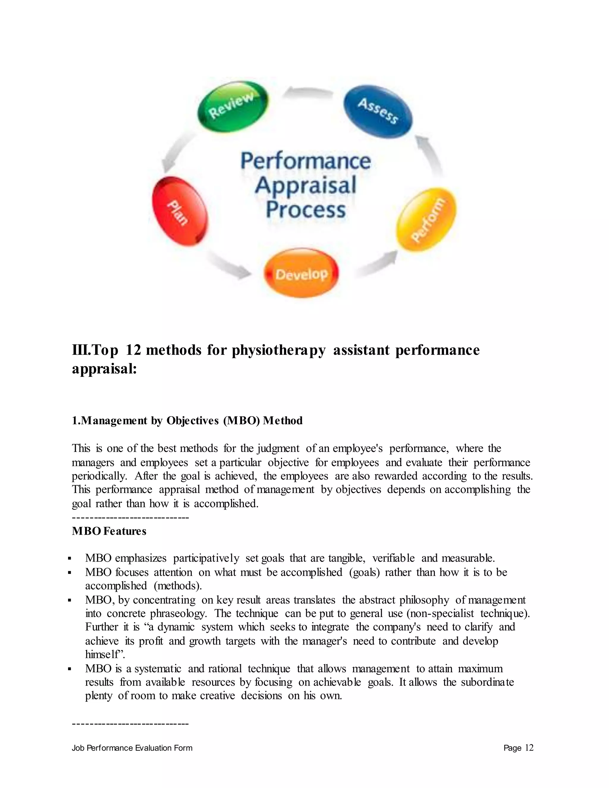 Physiotherapy assistant perfomance appraisal 2 | DOCX