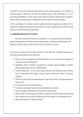 Physiotherapy clinical system | DOCX