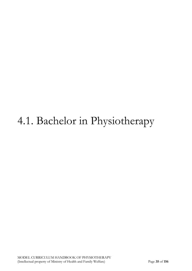 Physiotherapy curriculum 5632211456985633 | PDF