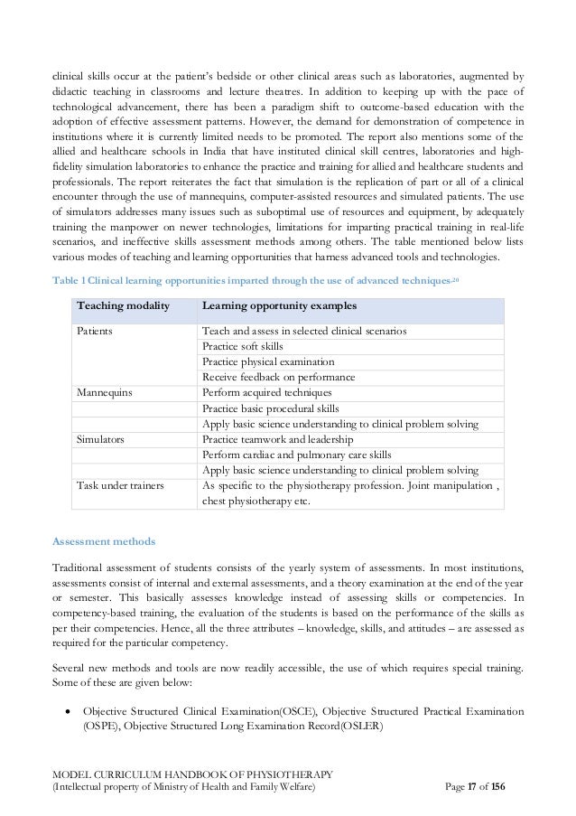 Physiotherapy curriculum 5632211456985633