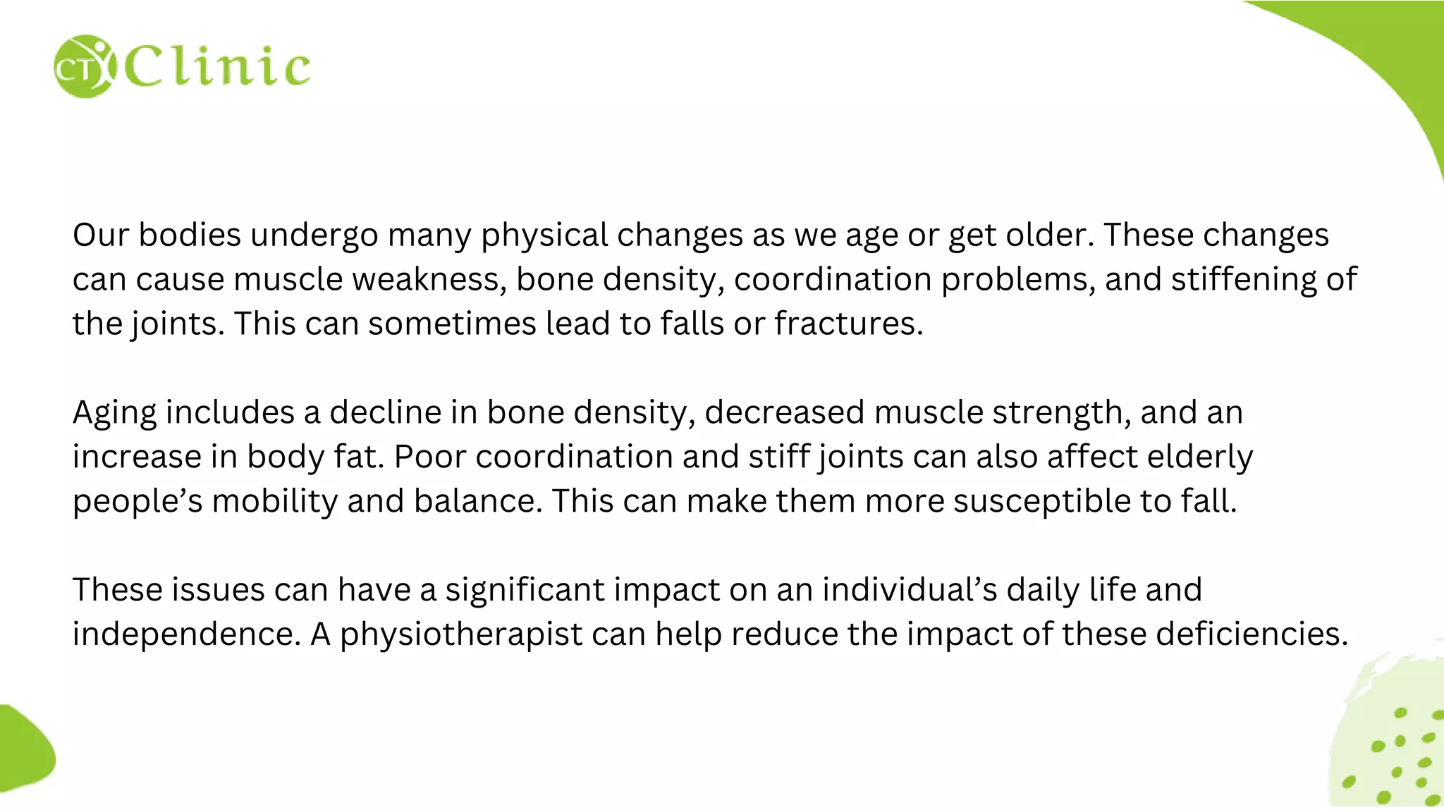 Physiotherapy for Seniors How It Can Help with Aging and Age-Related ...