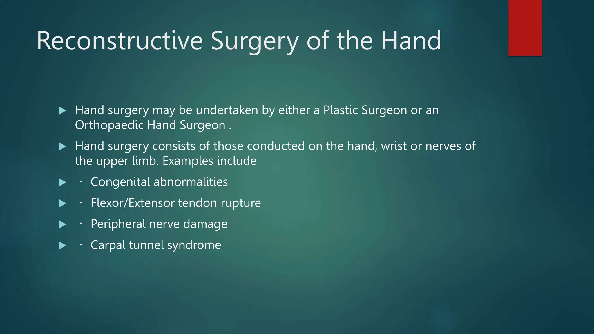 Physiotherapy in Reconstructive Surgery .pptx