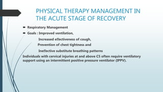 Physiotherapy in spinal cord injury | PPTX