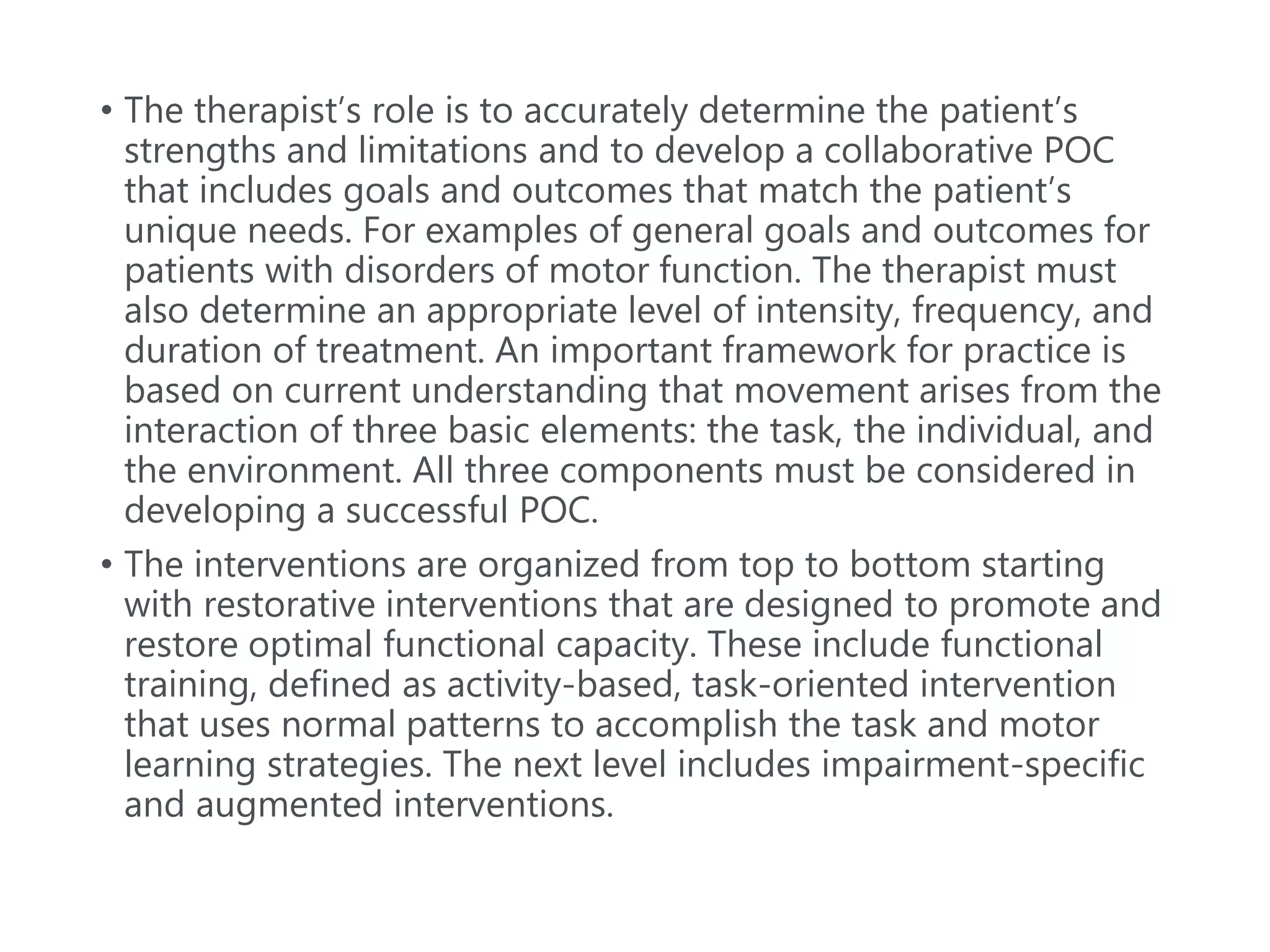Physiotherapy Intervention for patients with Motor Control disease.ppt