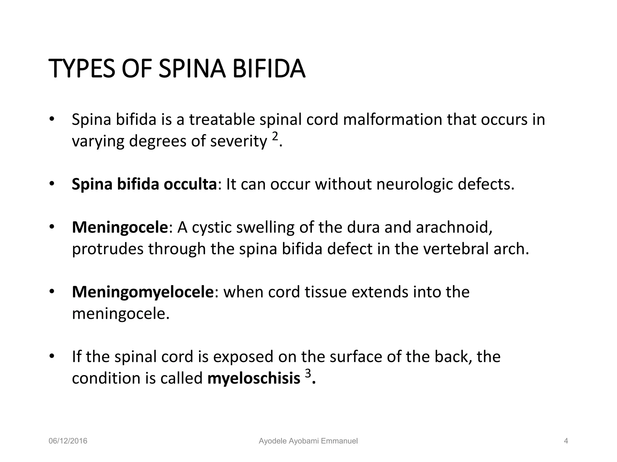 Spina Bifida: Physiotherapy in the management of meningomyelocele | PPTX