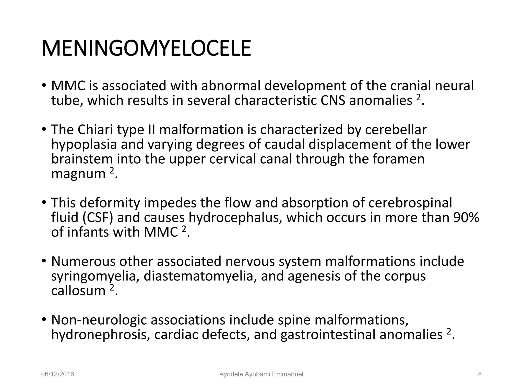 Spina Bifida: Physiotherapy in the management of meningomyelocele | PPTX