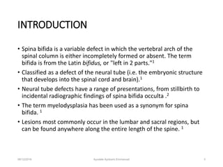 Spina Bifida: Physiotherapy in the management of meningomyelocele | PPTX