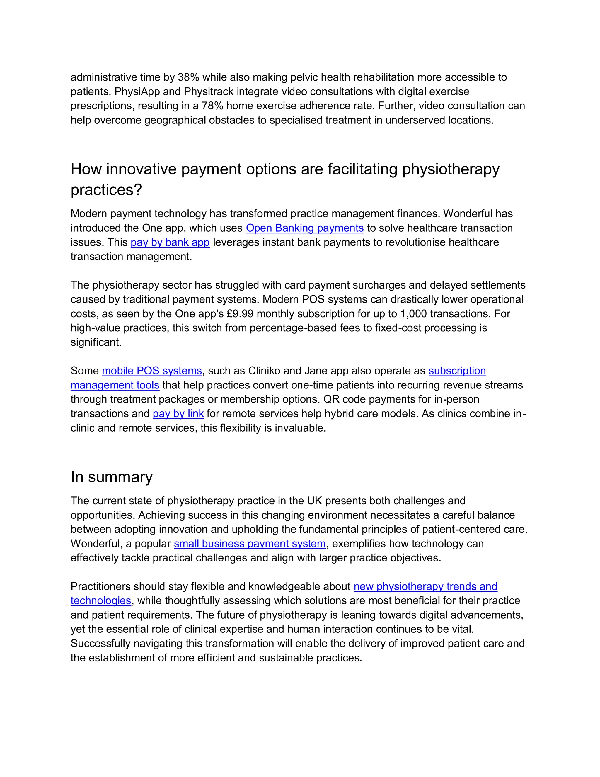 Transforming UK Physiotherapy: Key trends and technologies | PDF