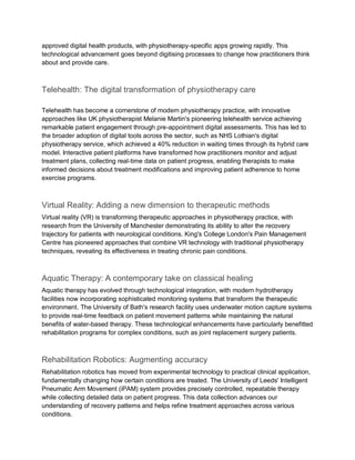 Transforming UK Physiotherapy: Key trends and technologies | PDF
