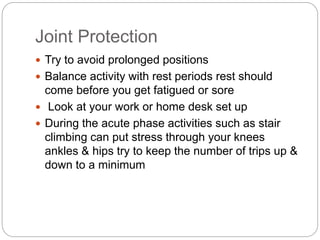Physiotherapy management for rheumatoid arthritis | PPTX