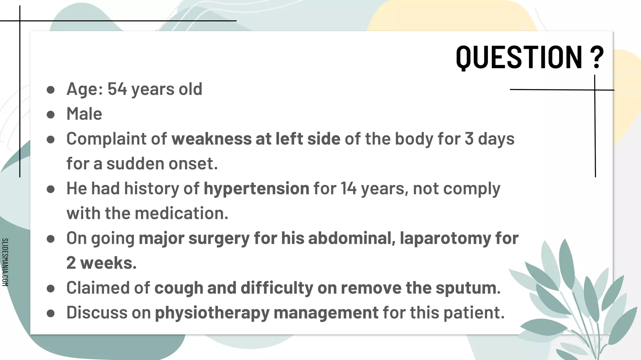 Physiotherapy management CVA, CR CASES | PPTX