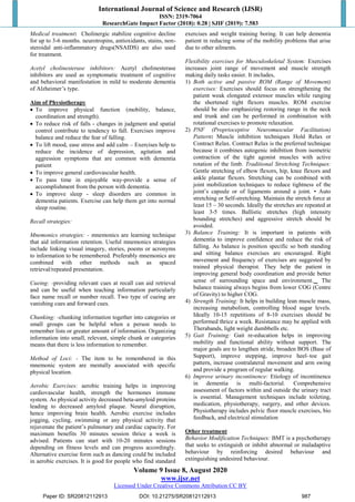 Physiotherapy Rehabilitation for Dementia in Elderly Population (Abin ...
