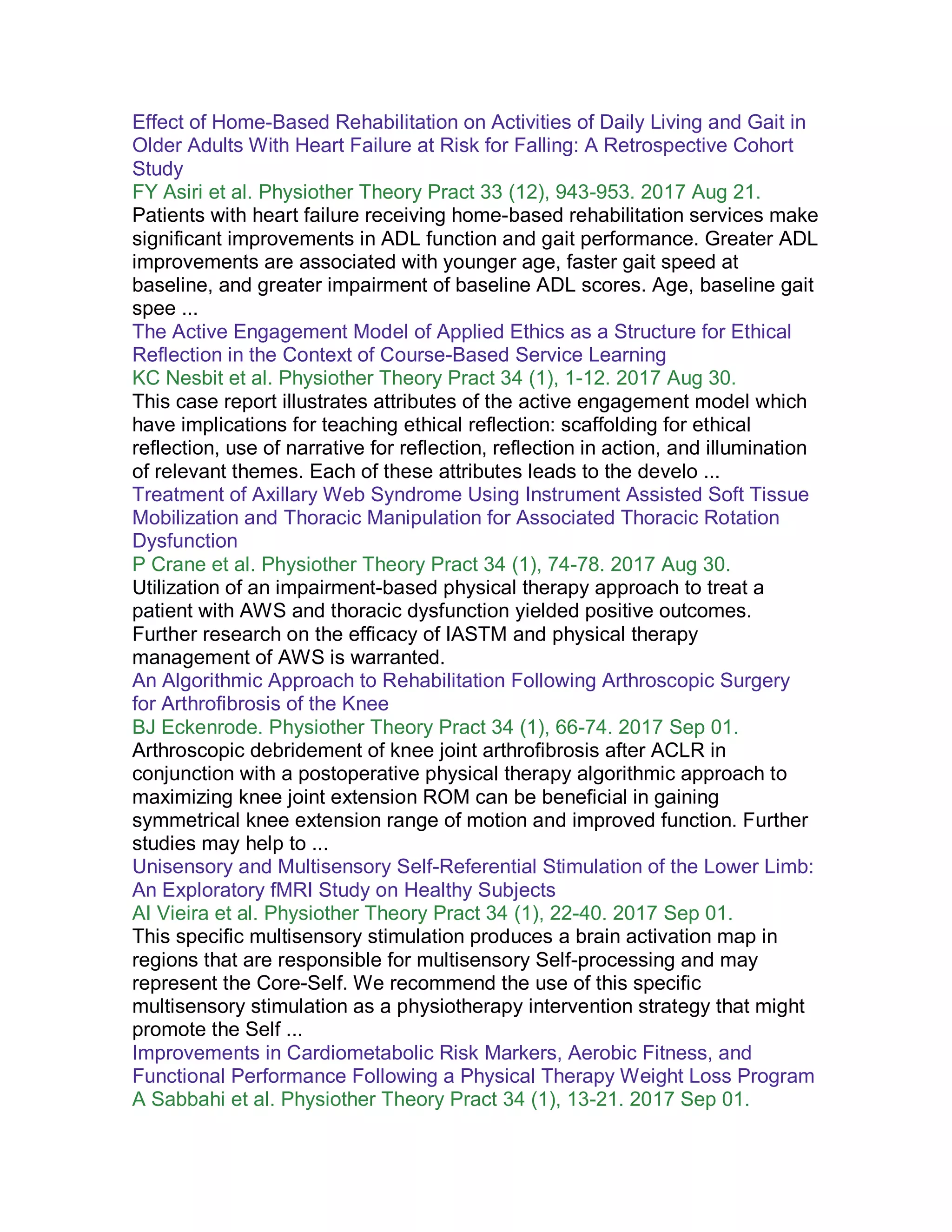 Physiotherapy theory and practice | PDF