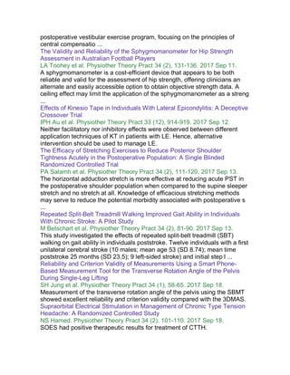 Physiotherapy theory and practice | PDF